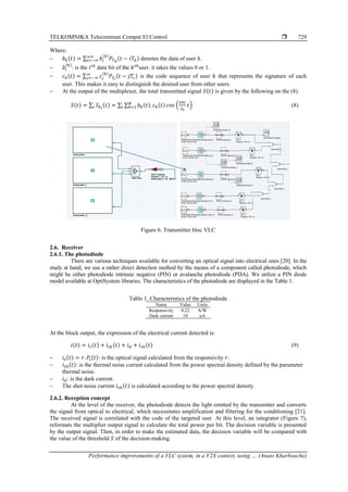 Performance improvements of a VLC system, in a V2X context, using a different multiplexing ...