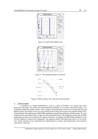 Performance improvements of a VLC system, in a V2X context, using a different multiplexing ...