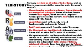 DEPTH STUDY GERMANY: WEIMAR REPUBLIC - 03. THE TREATY OF VERSAILLES ...