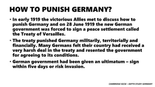 DEPTH STUDY GERMANY: WEIMAR REPUBLIC - 03. THE TREATY OF VERSAILLES ...