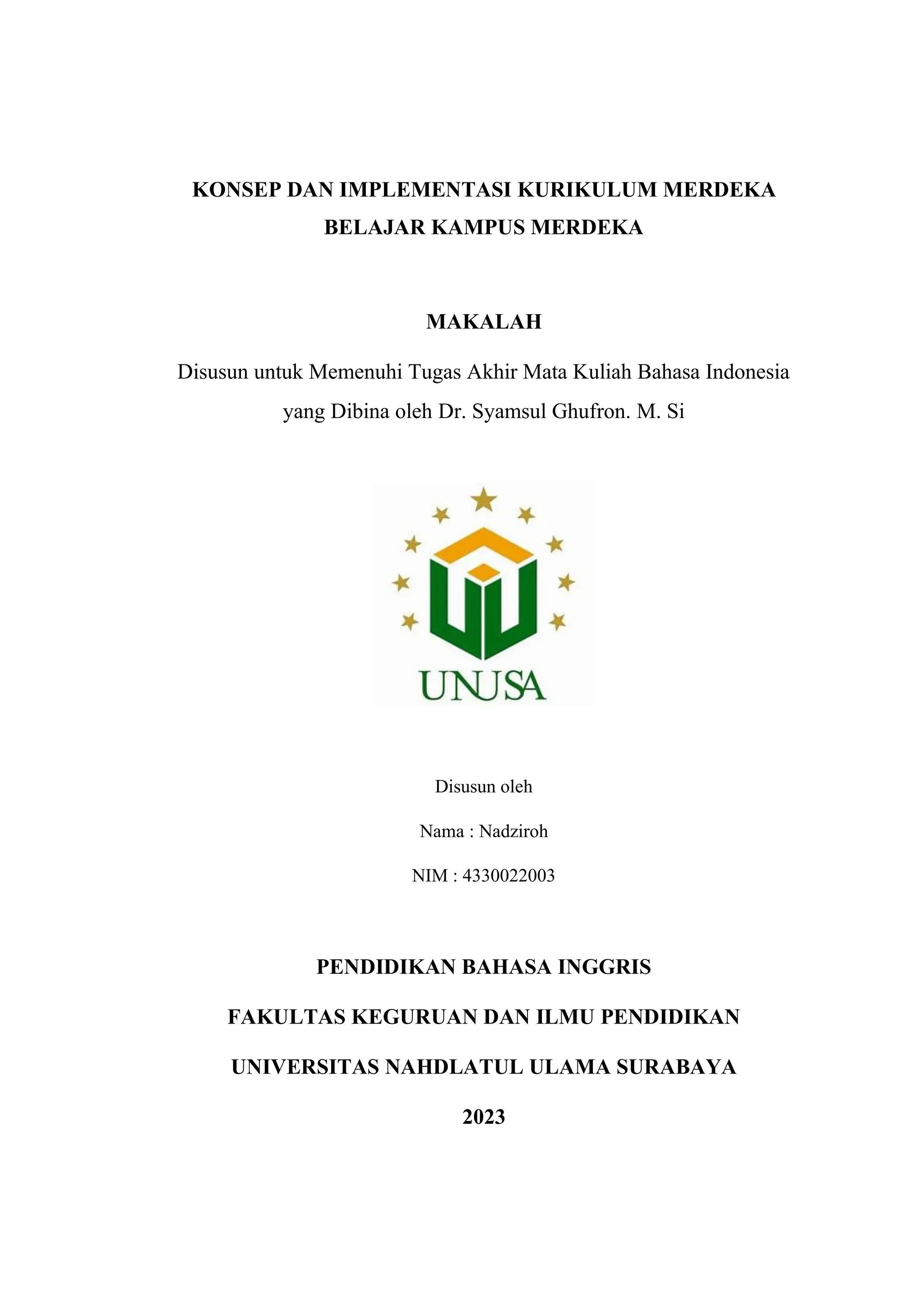 Konsep dan implementasi kurikulum Merdeka belajar kampus Merdeka | PDF