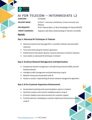 AI for Telecom - Intermediate L2 - Leveraging AI for Telecom | PDF