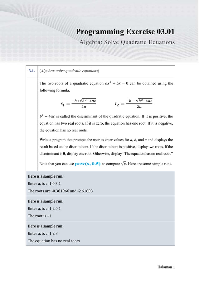 03.01.Menentukan Penyelesaian Persamaan Kuadrat Menggunakan Bahasa ...