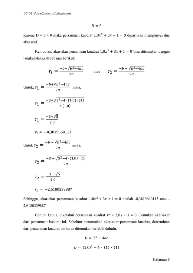 03.01.Menentukan Penyelesaian Persamaan Kuadrat Menggunakan Bahasa ...