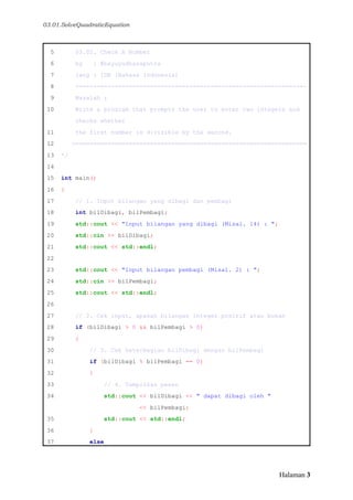 03.02. Menguji Keterbagian BIlangan Menggunakan Bahasa Pemrograman C++ ...