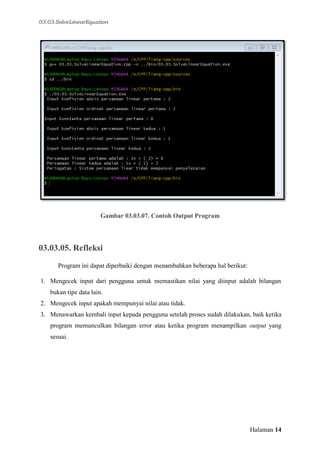 03.03. Menentukan Penyelesaian Sistem Persamaan Linear Dua Variabel Menggunakan Bahasa ...