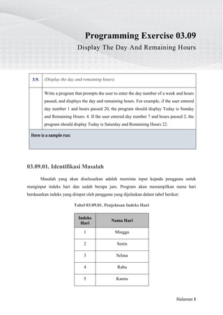 03.09. Menampilkan Nama Hari dan Selisih Hari Menggunakan Bahasa ...