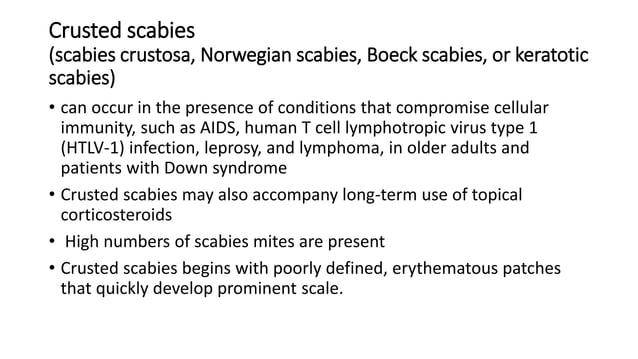 Scabies etiology, transmission, risk factors, clinical variants ...