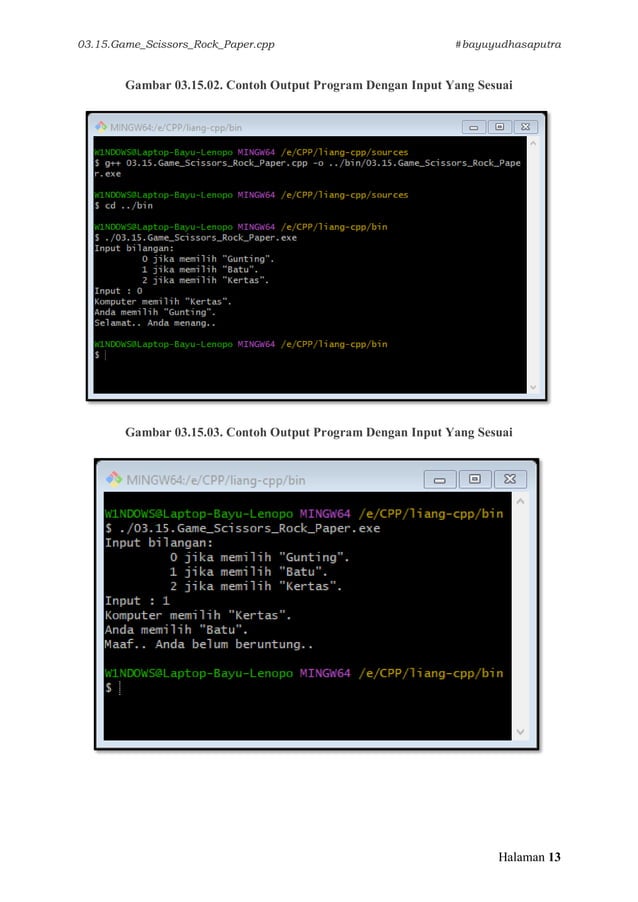 03.15. Permainan Batu Gunting Kertas Menggunakan Bahasa Pemrograman C++ ...