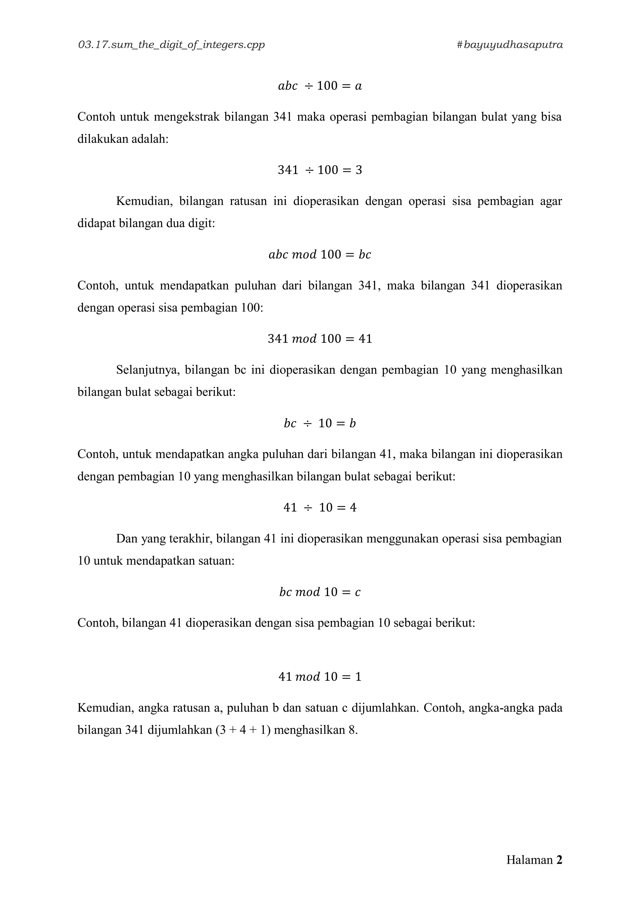 03.17. Penjumlahan Digit-digit Pembentuk Bilangan Ratusan Menggunakan ...