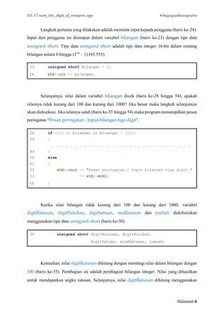 03.17. Penjumlahan Digit-digit Pembentuk Bilangan Ratusan Menggunakan Bahasa Pemrograman C++ | PDF