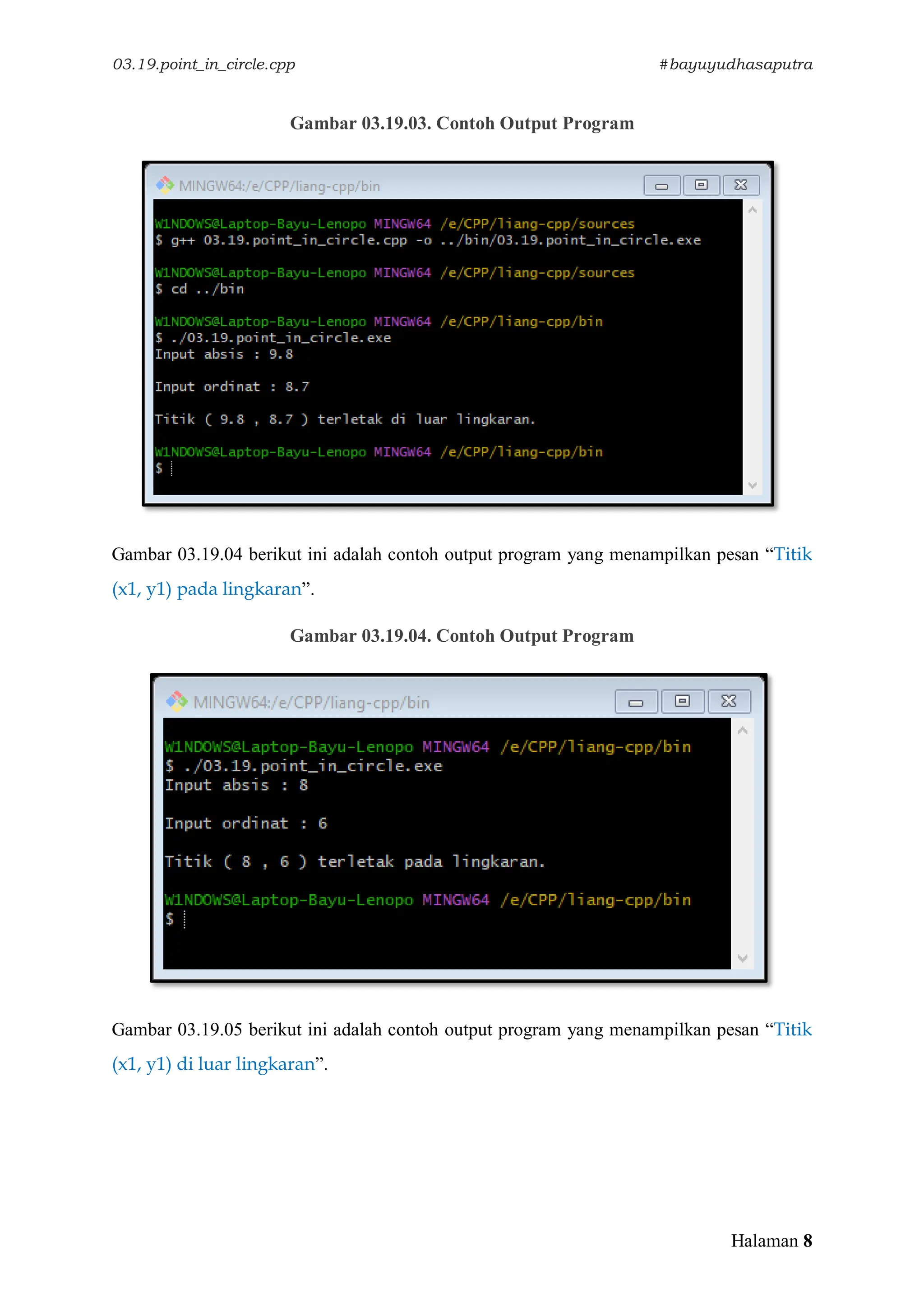 03.19. Menentukan Hubungan Titik Dengan Lingkaran Menggunakan Bahasa Pemrograman C++ | PDF