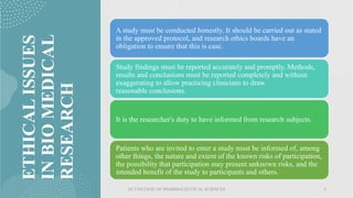 ETHICS IN BIOMEDICAL RESEARCH (Clinical Research) | PPTX