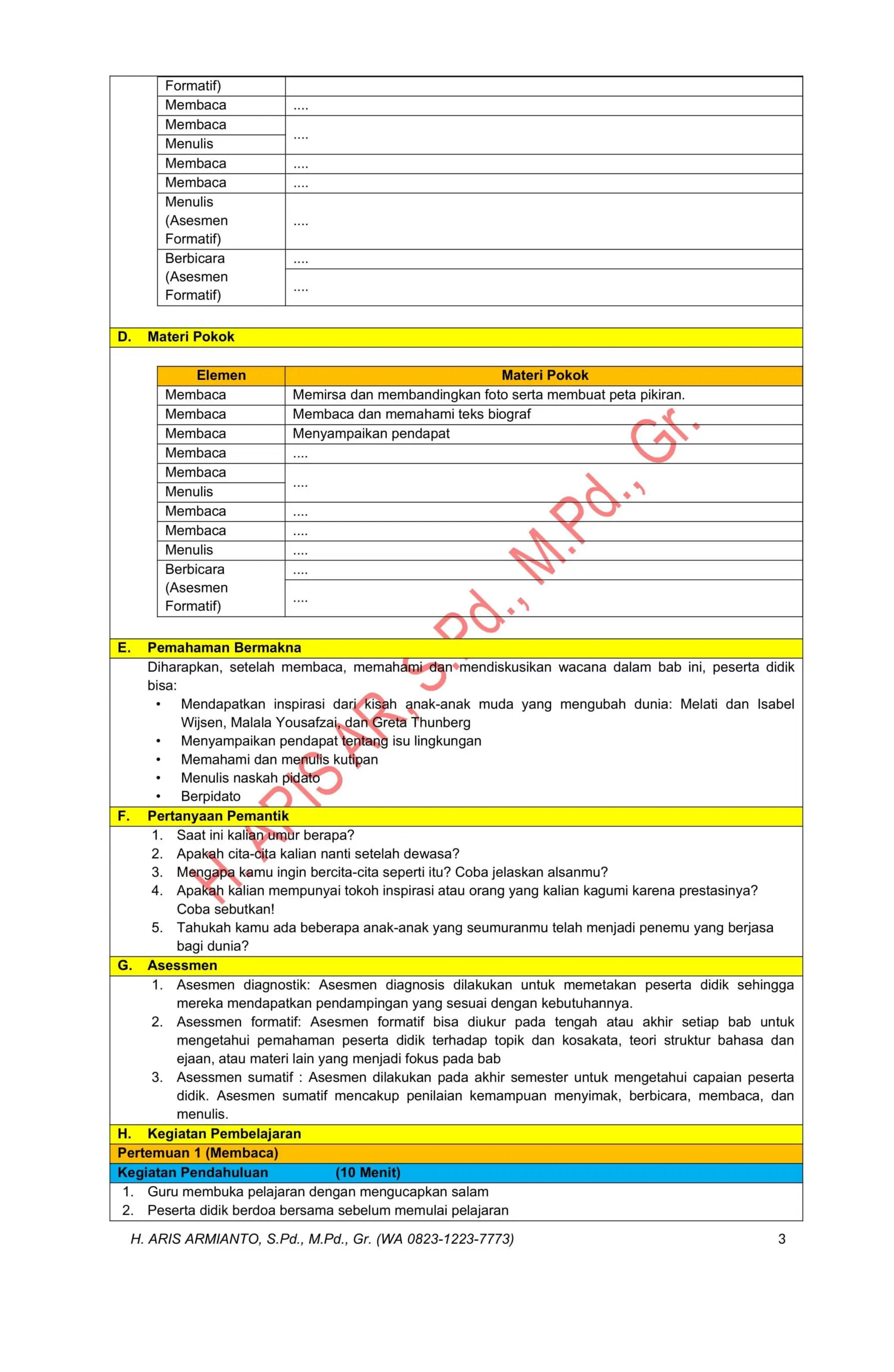 MODUL AJAR BAHASA INDONESIA KELAS 6 SEMESTER 2 KURIKULUM MERDEKA CP 032 | PDF