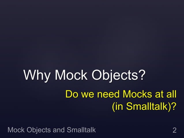 Mock Objects And Smalltalk Pdf