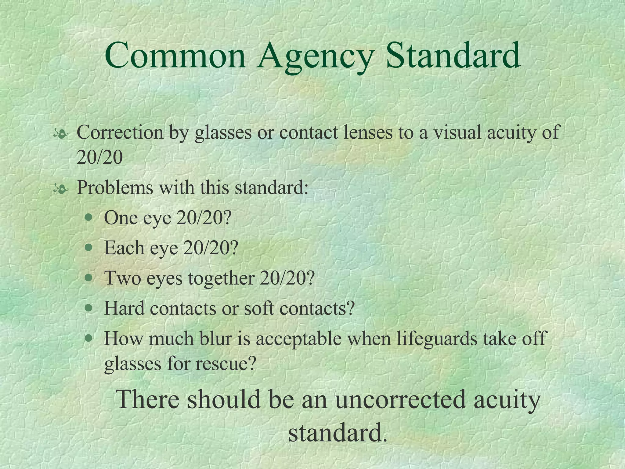 Eye health and vision standards for lifeguards | PPS