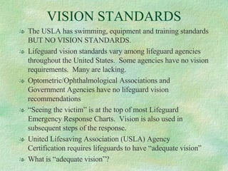 Eye health and vision standards for lifeguards | PPS