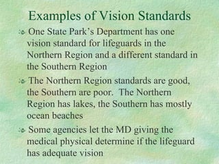 Eye health and vision standards for lifeguards | PPS