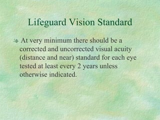 Eye health and vision standards for lifeguards | PPS
