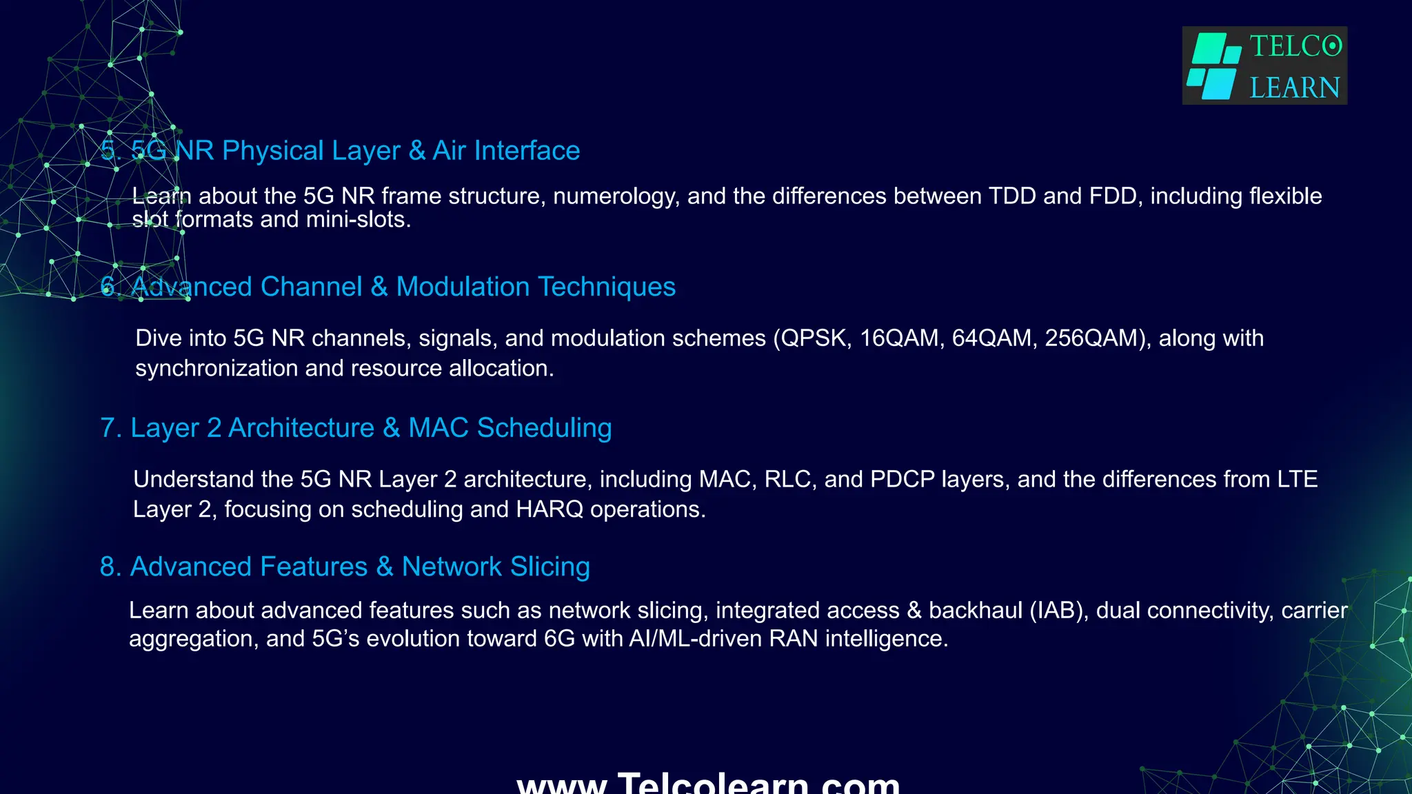 5G NR Deep Dive Training by TelcoLearn | 5G NR | PPTX