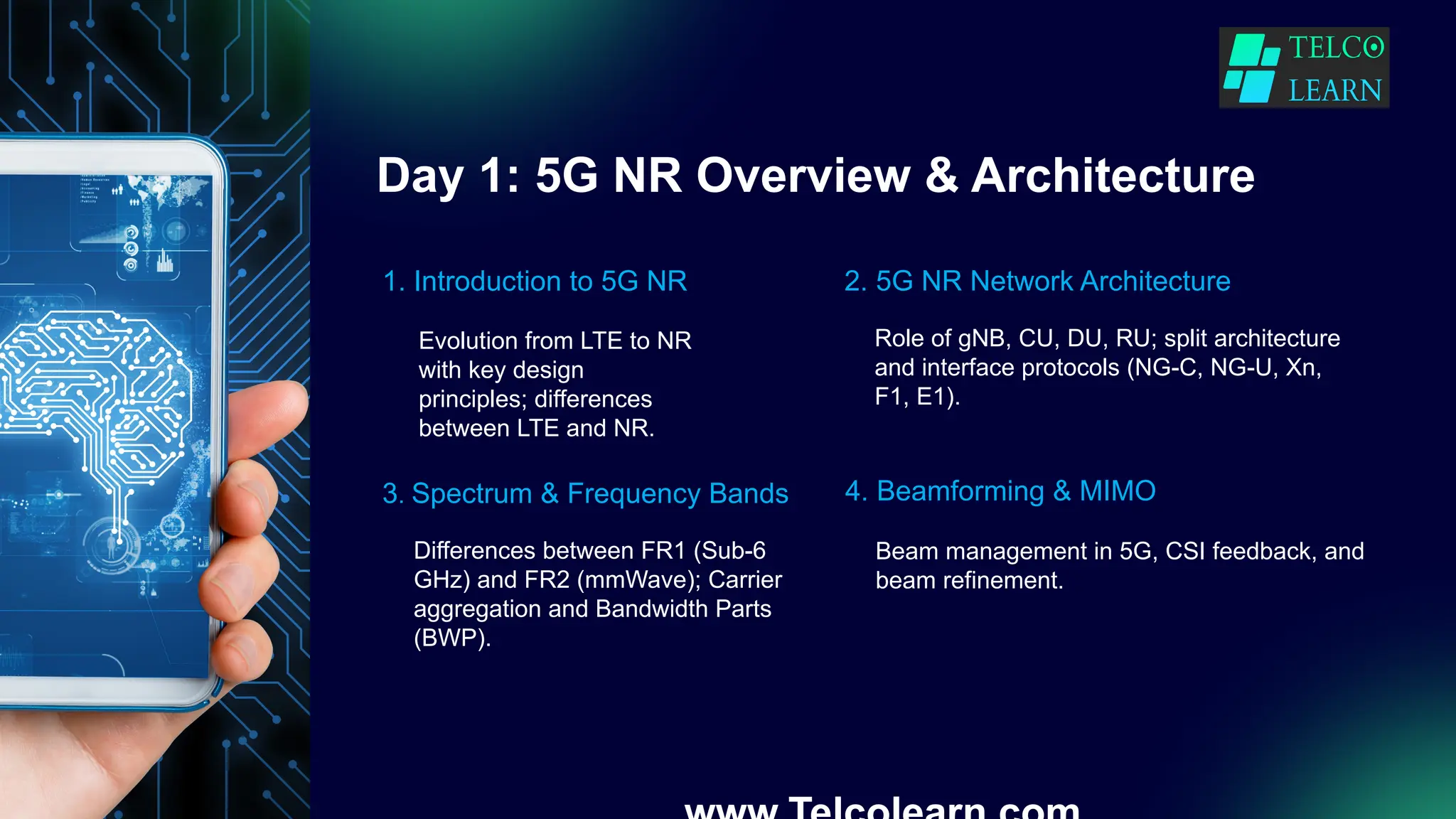 5G NR Deep Dive Training by TelcoLearn | 5G NR | PPTX