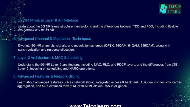 5G NR Deep Dive Training by TelcoLearn | 5G NR | PPT
