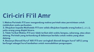 PPT Pembagian Fi'il atau Kata Kerja: Definisi dan macam-macam Fi'il | PDF