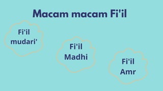 PPT Pembagian Fi'il atau Kata Kerja: Definisi dan macam-macam Fi'il | PDF
