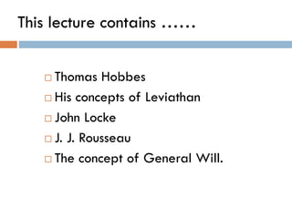 Social Contract Theory by Hobbes, Locke and Rousseau | PDF