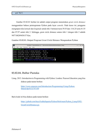 03.02. Great Circle Distance Menggunakan Bahasa Pemrograman Python | PDF