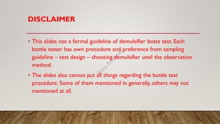 03. Demulsifier Bottle Test Rev1 in Oil and Gas | PDF