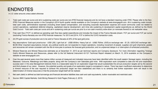 Teranga Gold John Tumazos Very Independent Conference | PPT