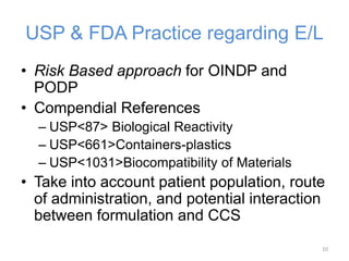 Extractables-Leachables-An Intro | PPTX
