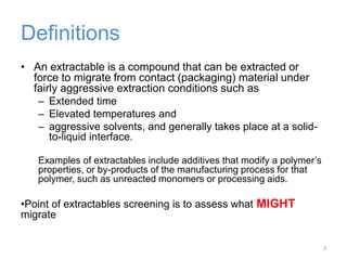 Extractables-Leachables-An Intro | PPTX