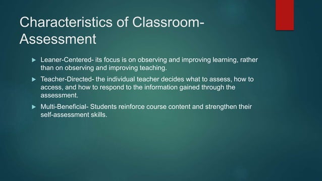 03 9-2020 class room assessment | PPT