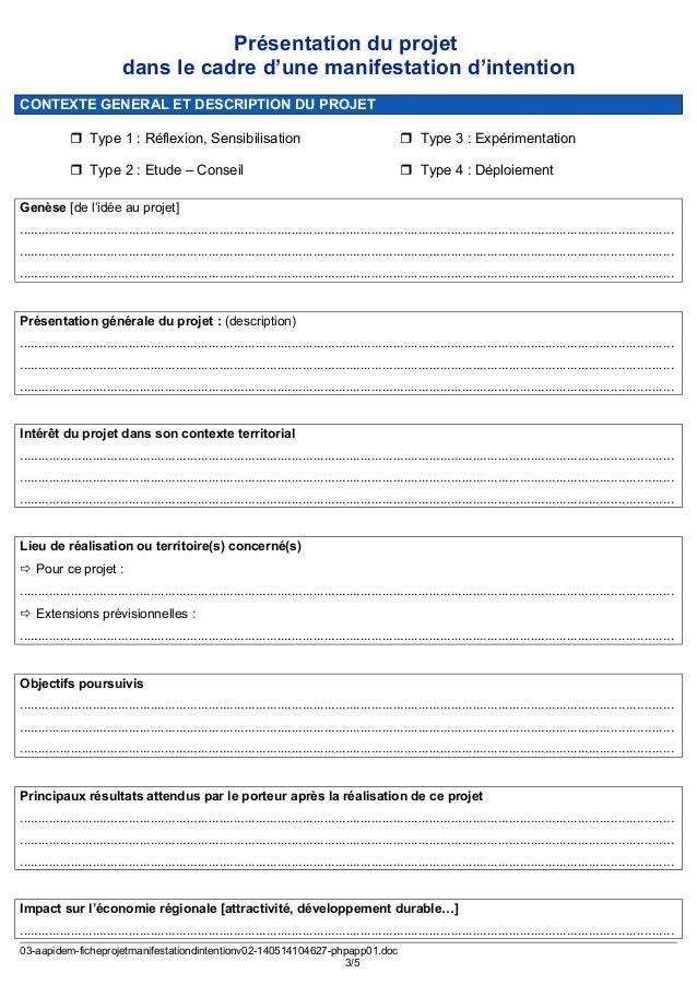 Fiche De Projet Type – Modèle de procédure : un exemple simple à ...