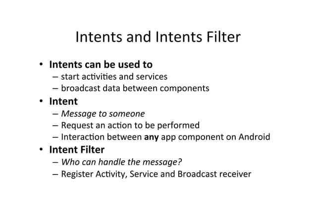 Android Basic Components | PDF