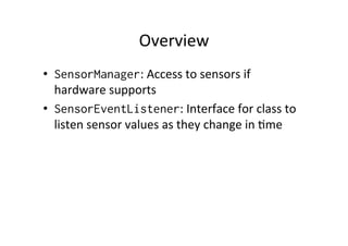 Android Sensors | PDF