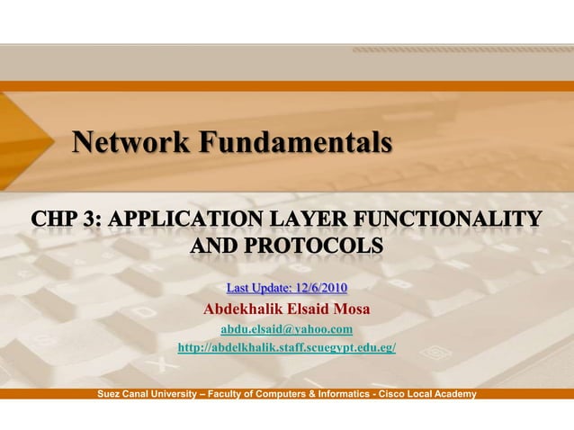 Network Fundamentals Ch3 Application Layer Functionality And Protocols Pptx Computer