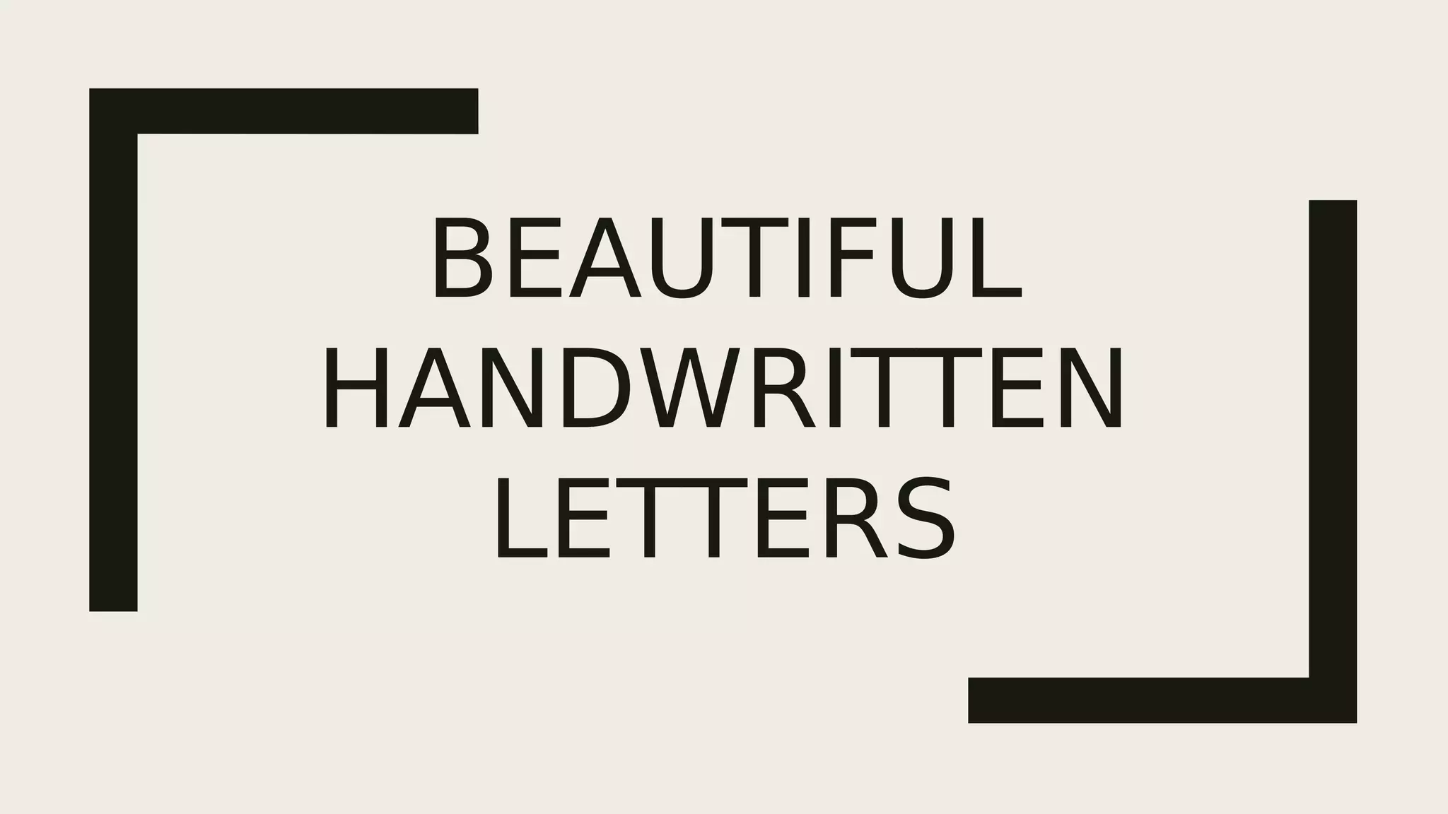 Beautiful handwritten letters | PDF