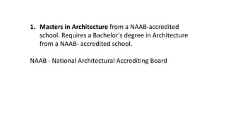 The Architectural Registration Process | PPT