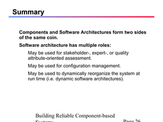 Architecting Component-Based Systems | PPT | Operating Systems | Computer Software and Applications