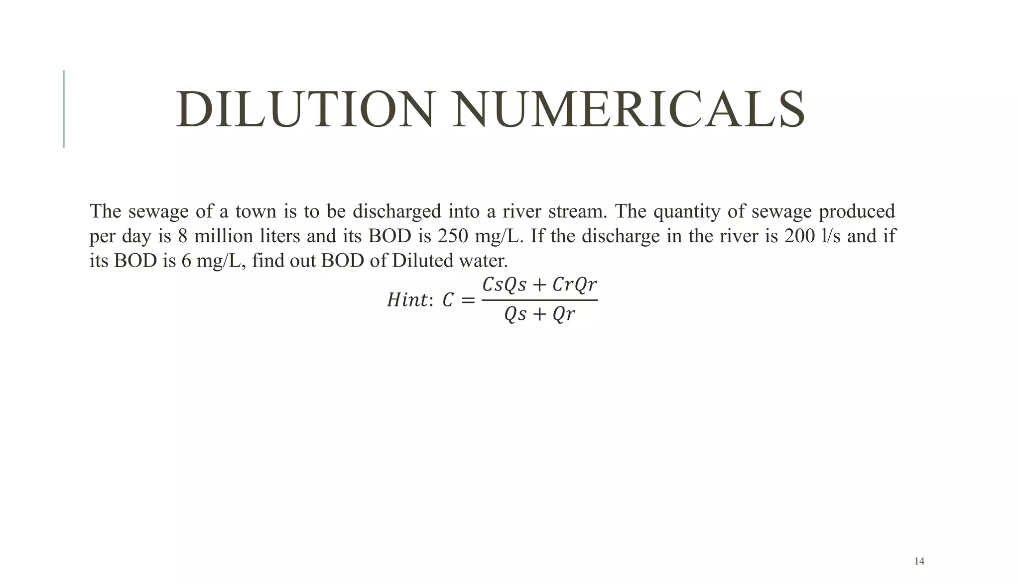 03 - Computation of organic waste loads on stream, Streater Phelps ...