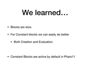 Constant Blocks in Pharo11 | PDF