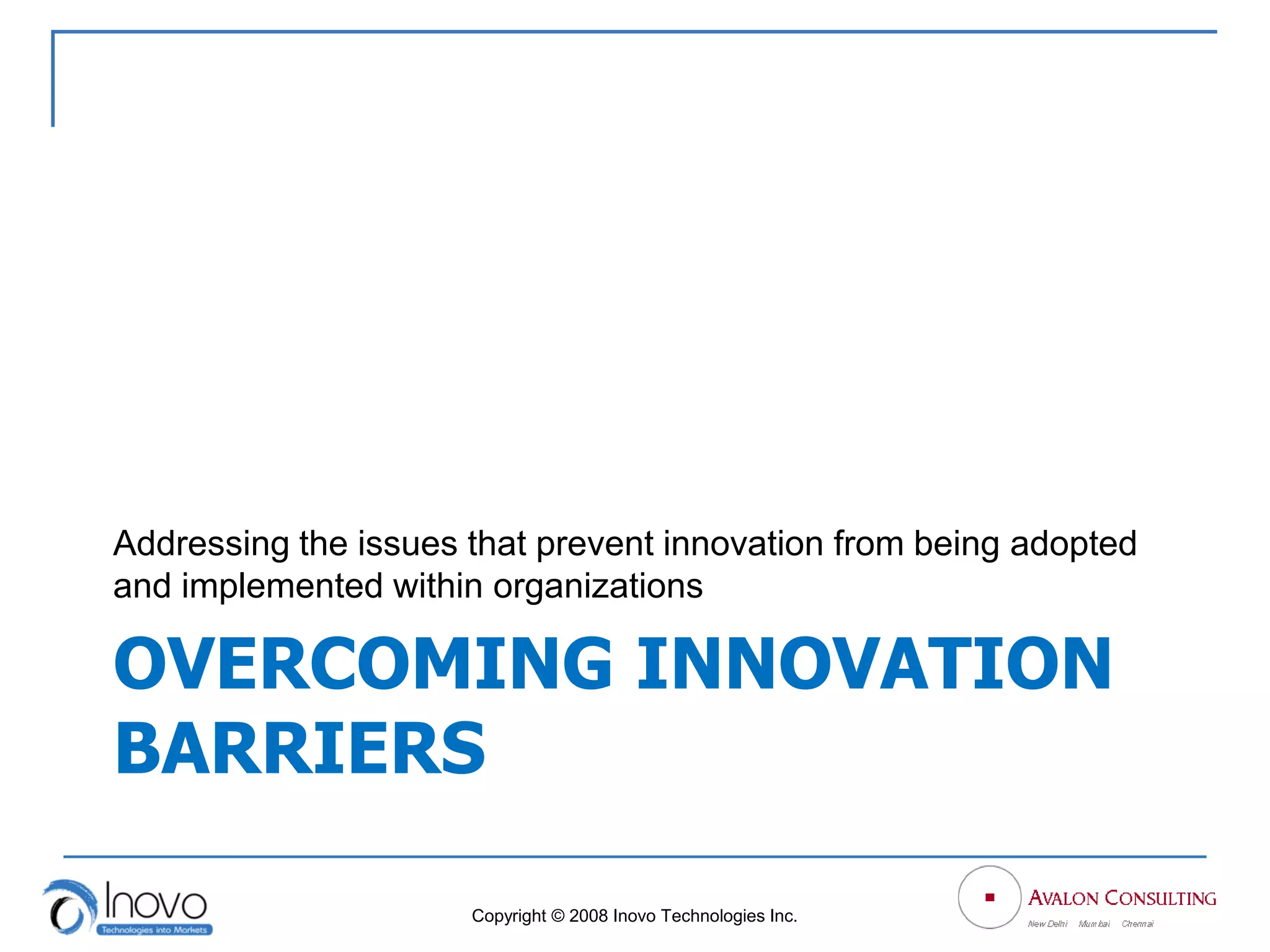 Overcoming Innovation Barriers | PDF