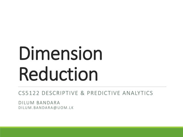 Introduction to Dimension Reduction with PCA | PPTX | Technology & Computing