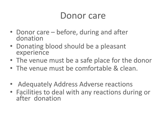 donor selection criteria | PPTX | Blood Disorders | Diseases and Conditions