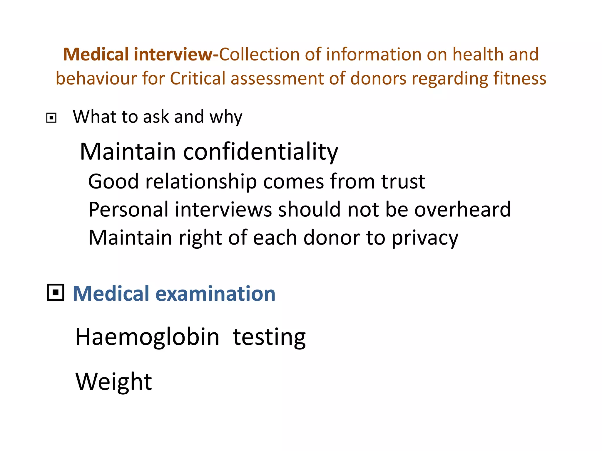 donor selection criteria | PPTX