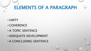 # 03 elements of a paragraph | PPT