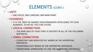 # 03 elements of a paragraph | PPT
